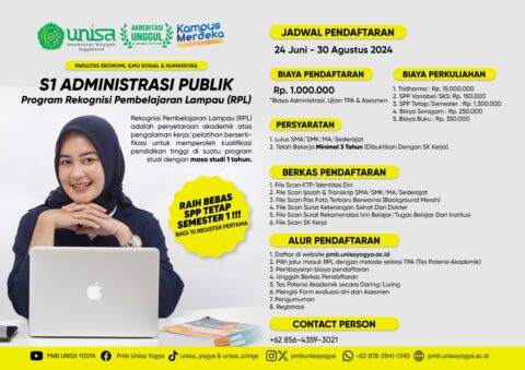 Program Rekognisi Pembelajaran Lampau (RPL) Program Studi S1 Administrasi Publik di UNISA ...